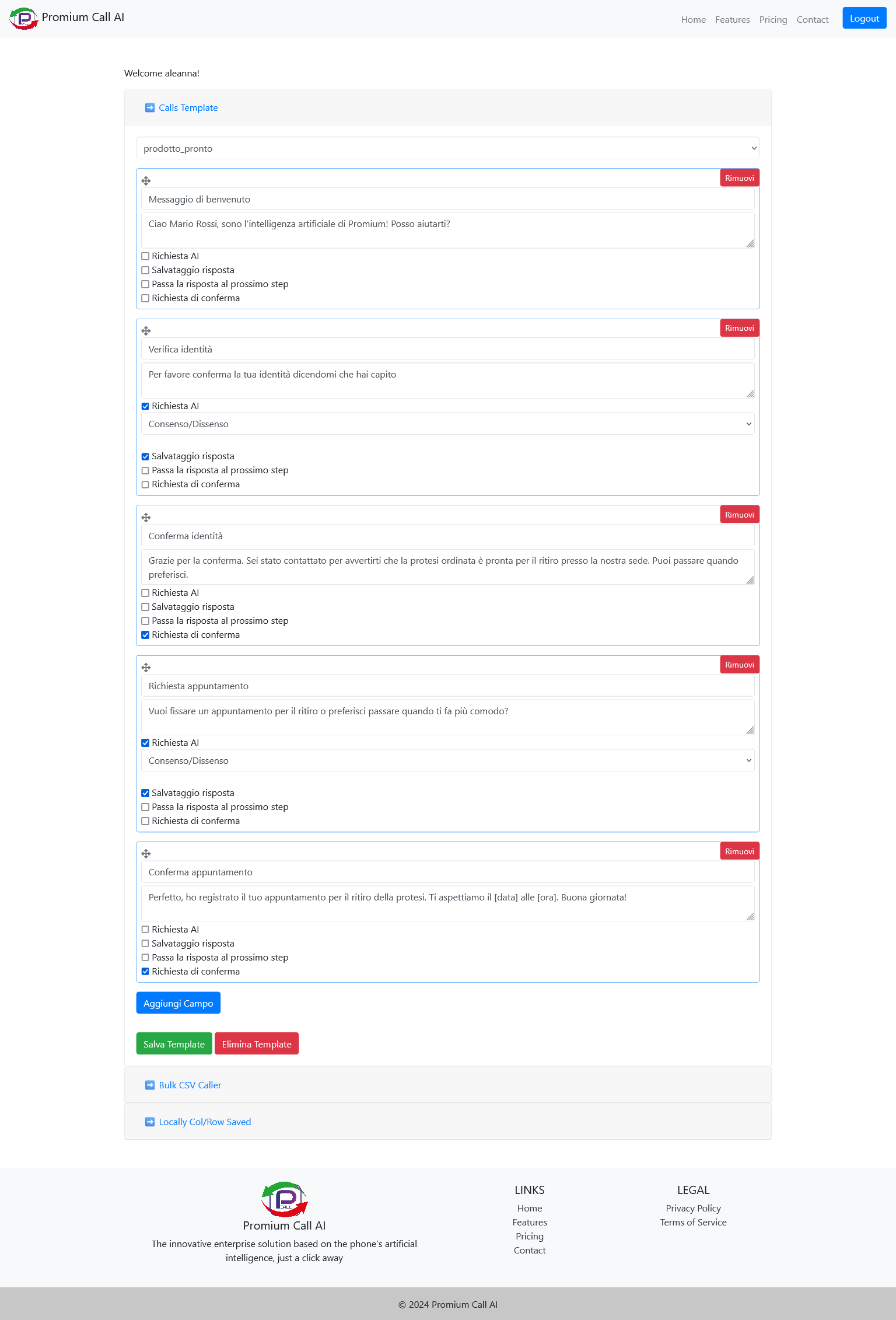 Applicativo PROMIUM CALL → PROMIUM